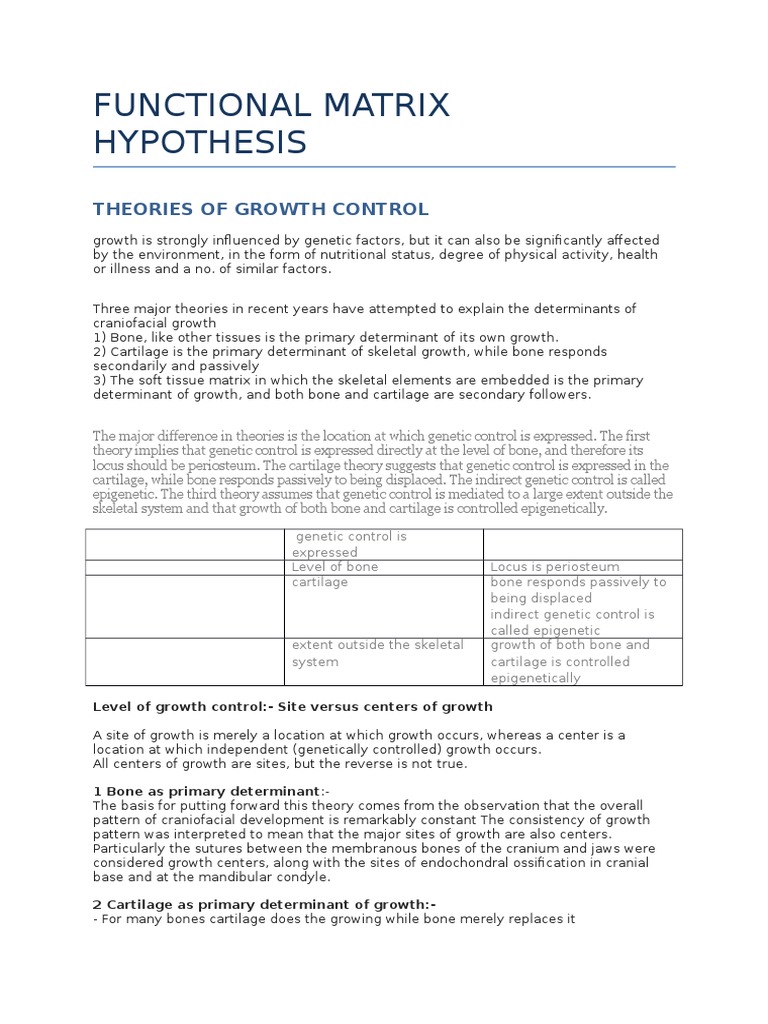 Functional Matrix Hypothesis | PDF | Bone | Osteoblast