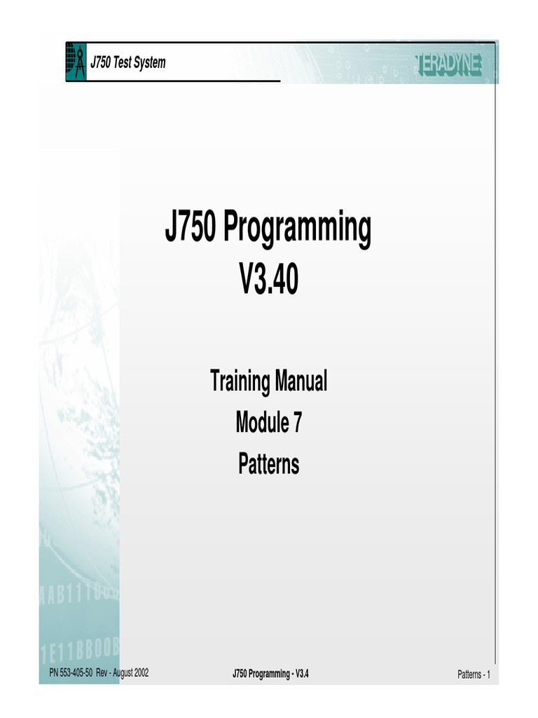 Understanding Pattern Execution and Programming in the J750 Test System ...