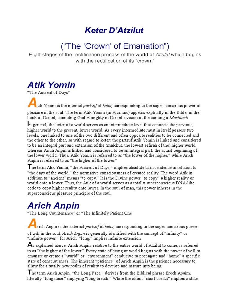 Keter D'Atzilut | Download Free PDF | Religious Belief And Doctrine ...