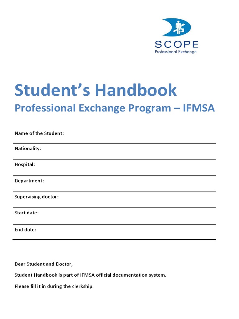 IFMSA Student Handbook for Exchange Program | PDF | Medical School | Health Care