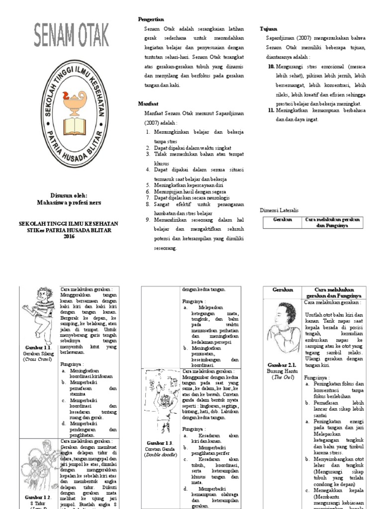 Leaflet Senam Otak | PDF | Pengembangan Diri
