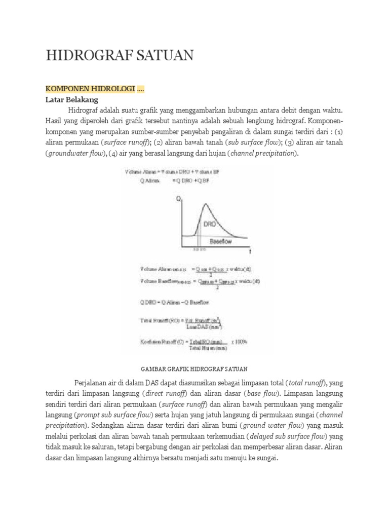 Hidrograf Satuan | PDF | Metode & Bahan Ajar | Teknologi & Rekayasa