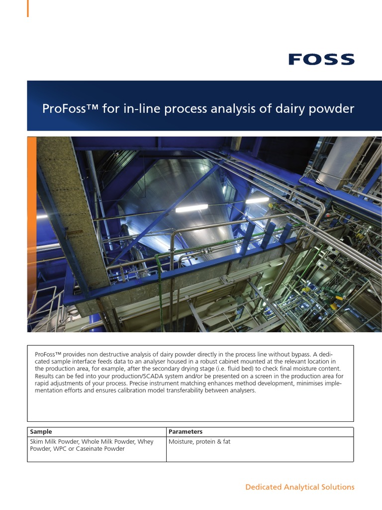 ProFoss Solution Brochure Dairy Powder GB PDF | PDF | Calibration | Dairy