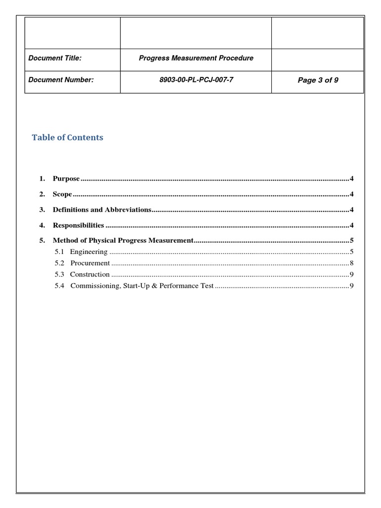 Project Progress Measurement Guide | PDF | Engineering | Business