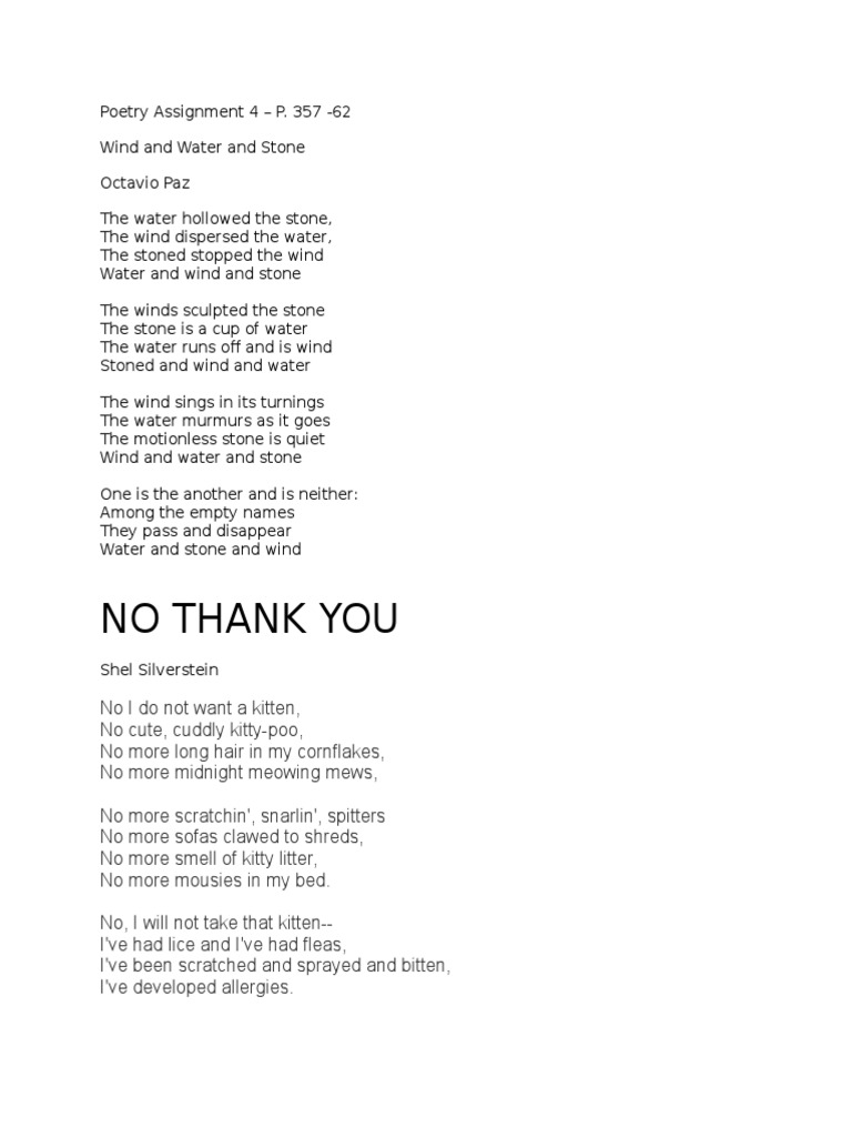 Poetry Assignment 4 | PDF | Poetry