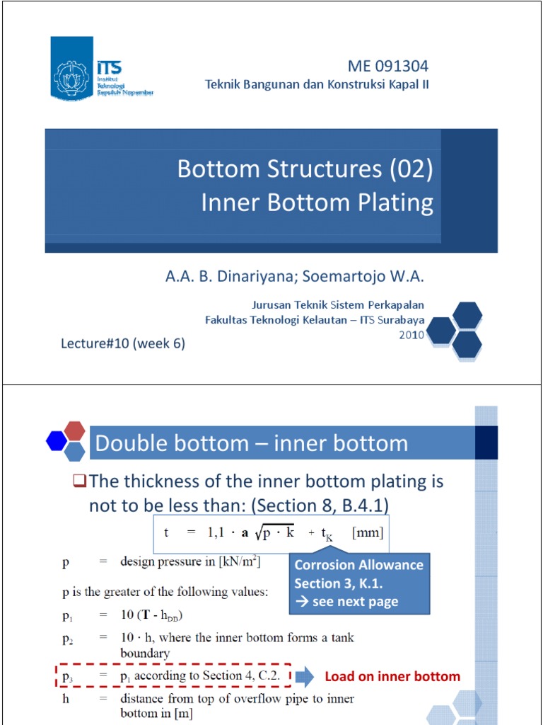 Bottom Structures (02) L Inner Bottom Plating: Double Bottom - Inner ...