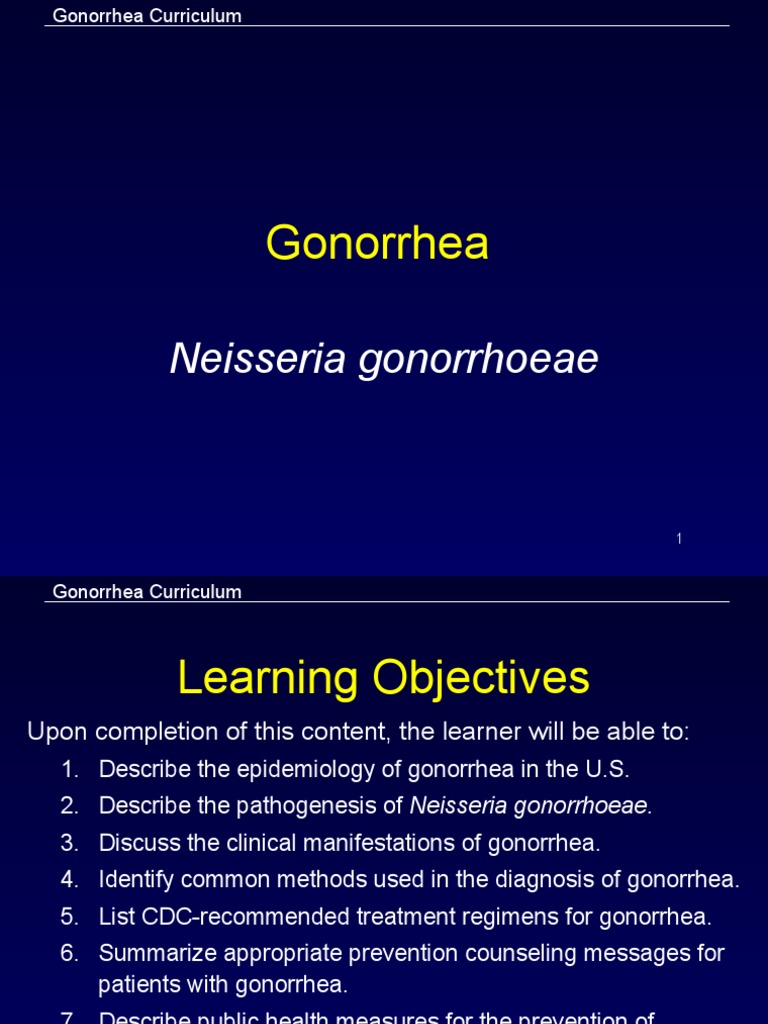 Gonorrhea Slides | Sexually Transmitted Infection | Sexual Intercourse
