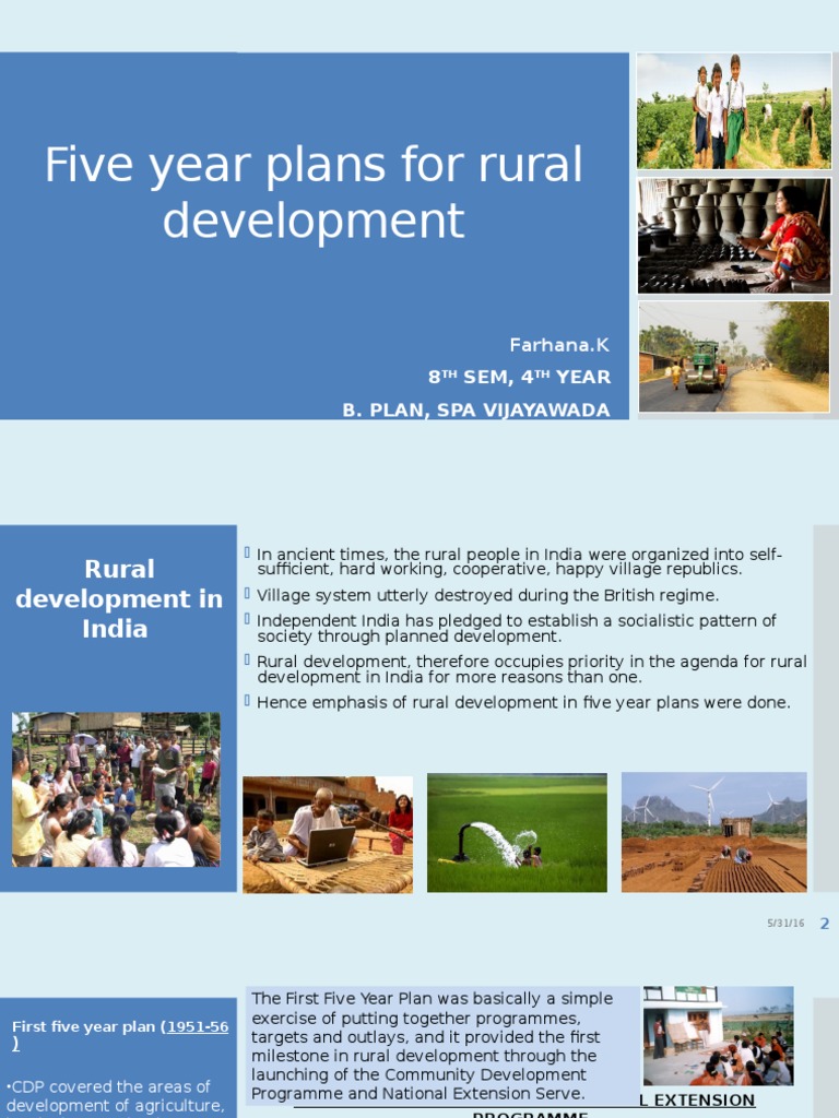 Five Year Plans for Rural Development: An Analysis of Rural Development ...