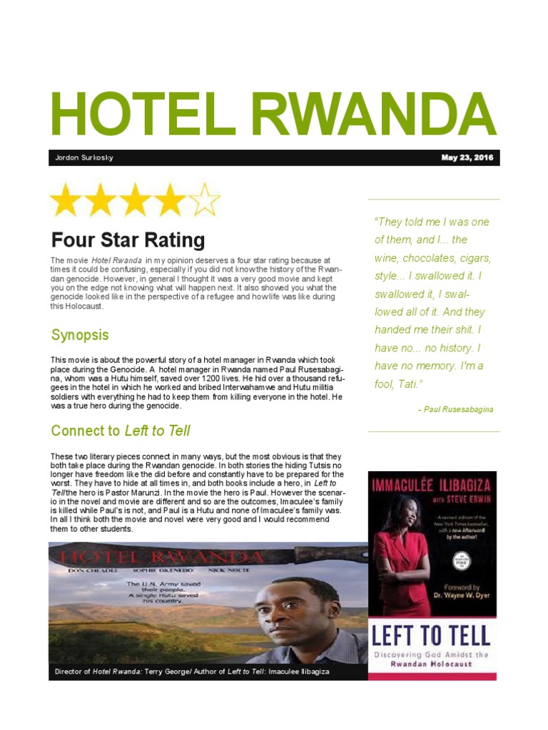 Hotel Rwanda Movie Review | PDF
