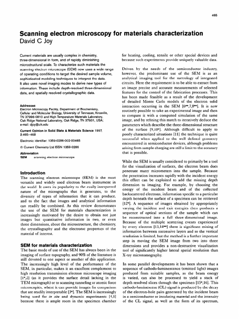 Scanning Electron Microscopy For Materials Characterization 2 PDF ...