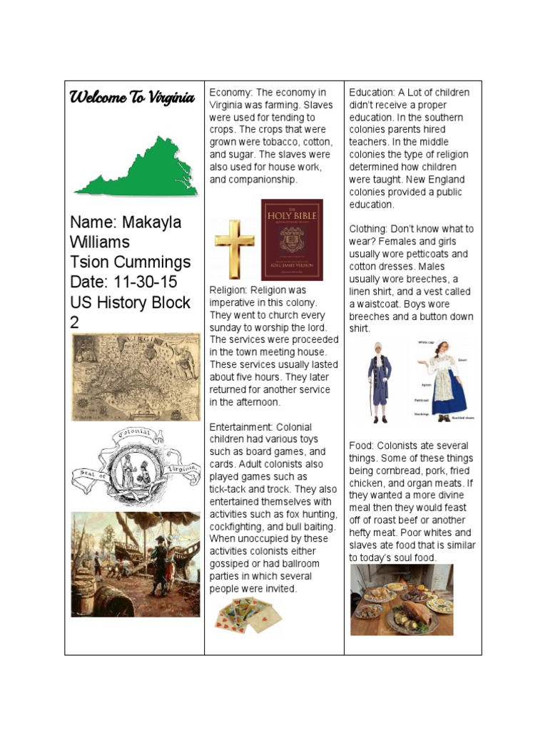 Colonialbrochure Makaylawilliamstsioncummings | PDF