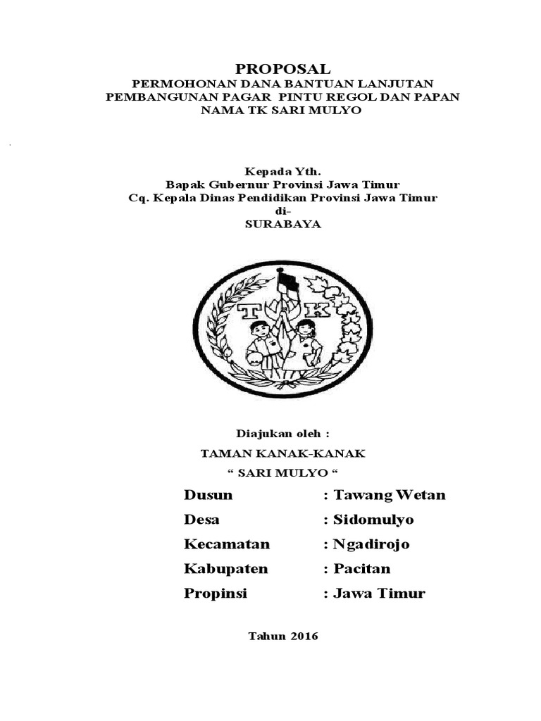 Proposal Lanjutan Pembangunan Pagar TK | PDF