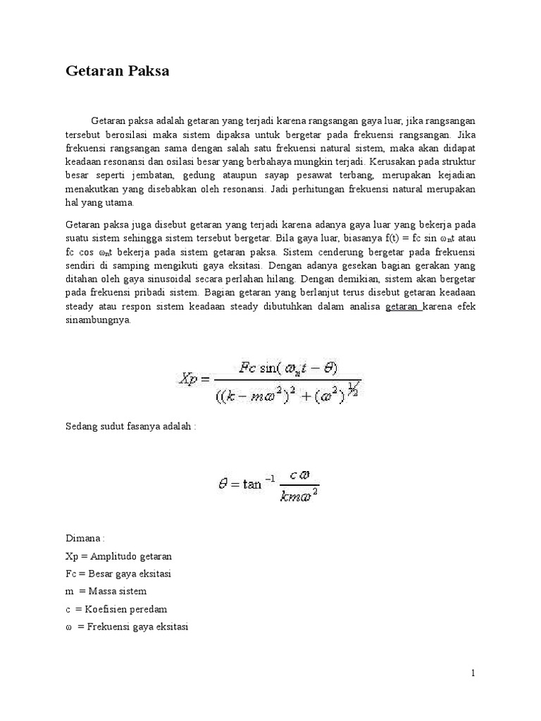 Getaran Paksa | PDF