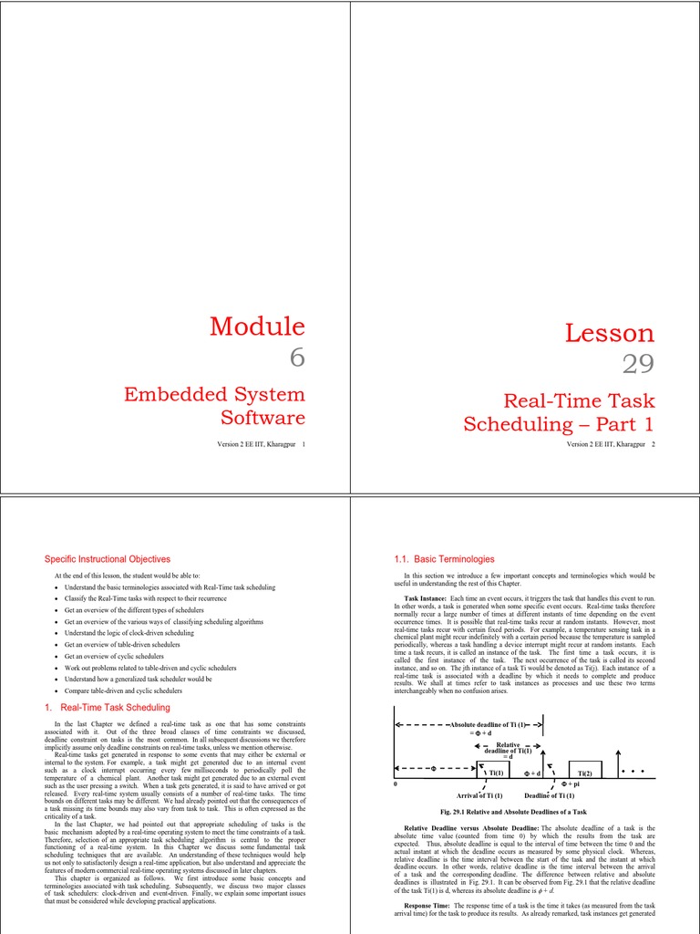 Real Time Task Scheduling Pdf Scheduling Computing Real Time Computing