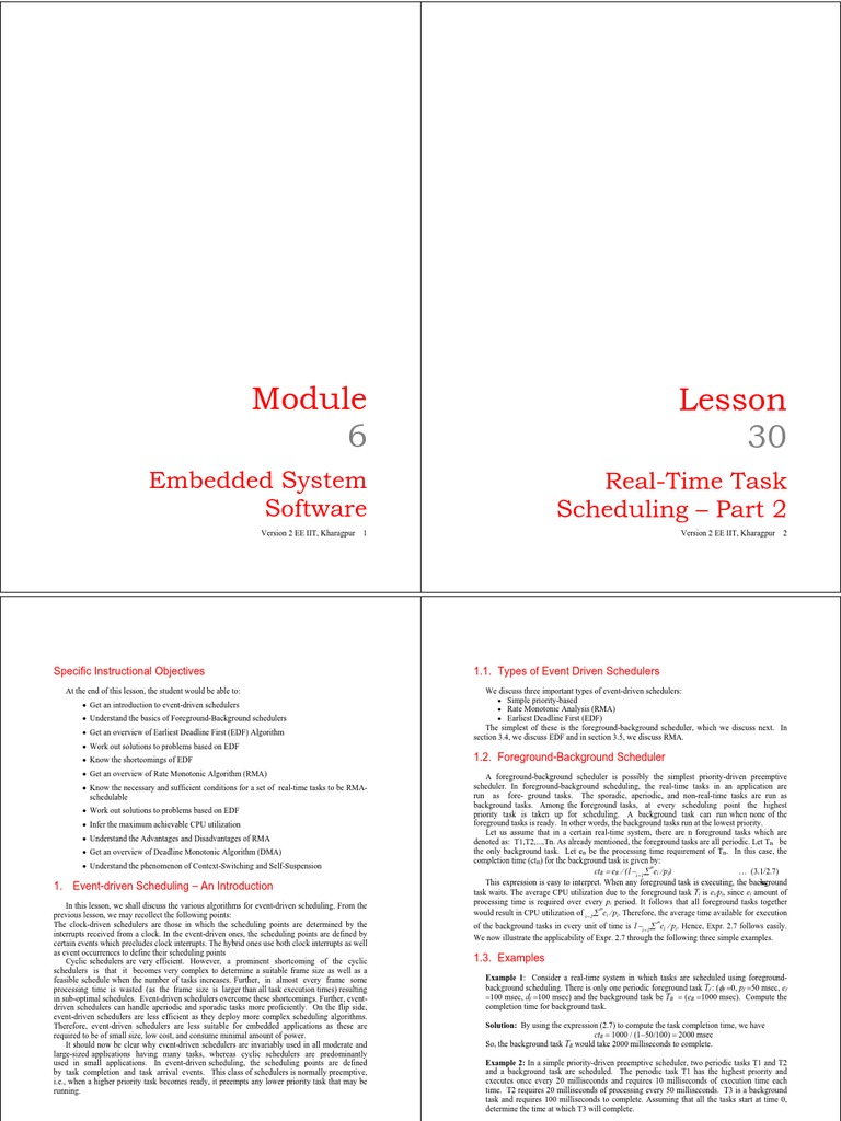 Realtime Task Scheduling 2 | PDF | Scheduling (Computing) | Real Time ...