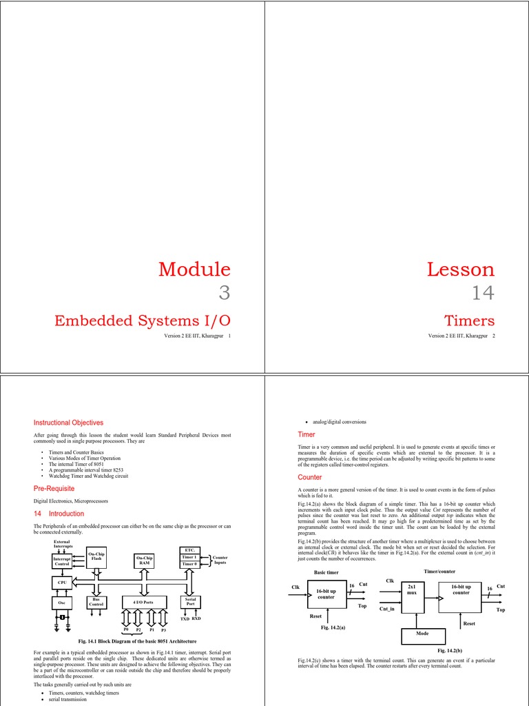Lesson: Embedded Systems I/O Timers | PDF | Timer | Office Equipment