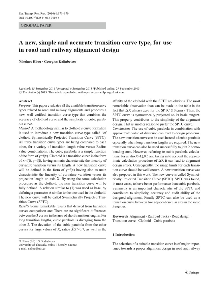 Transition Curves | PDF | Curvature | Curve