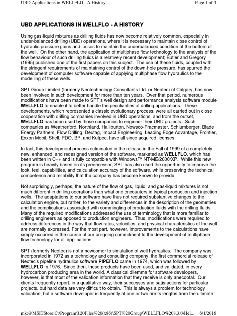 Ubd Application in Wellflo | PDF | Reliability Engineering | Prediction