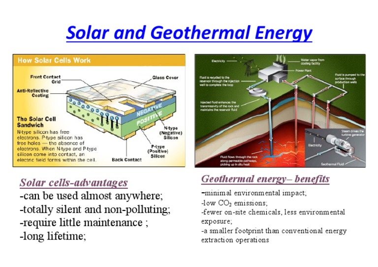 Benefits of Solar and Geothermal Energy | PDF