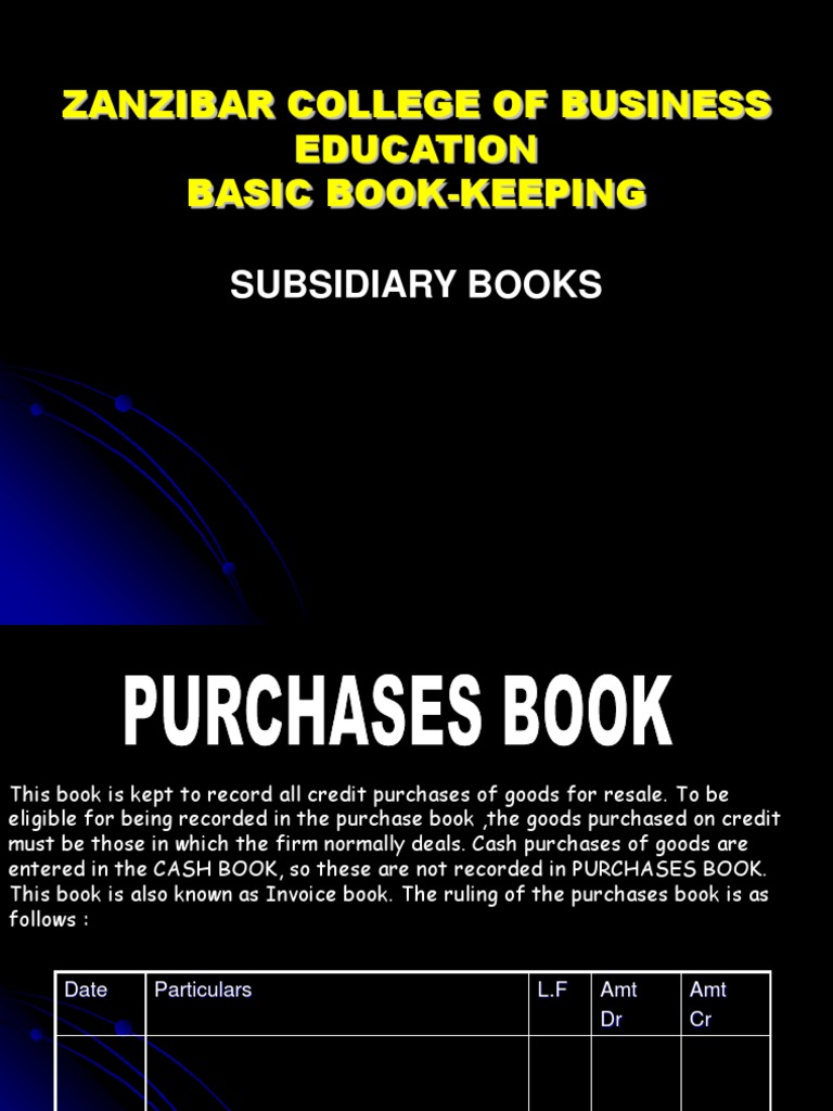 Subsidiary Books PDF | PDF | Debits And Credits | Financial Transaction
