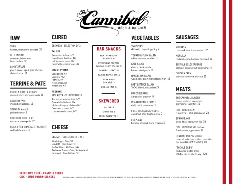 The Cannibal Dinner Menu | PDF