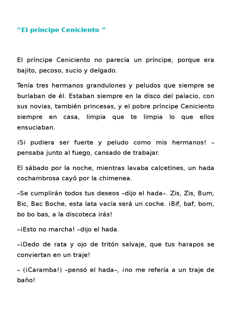 El Príncipe Ceniciento: Un Cuento Moderno | PDF | Clásicos