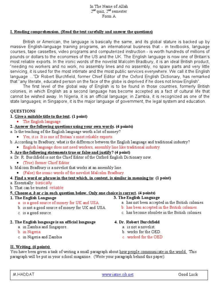 Importance of English Language | PDF | United Kingdom | English Language