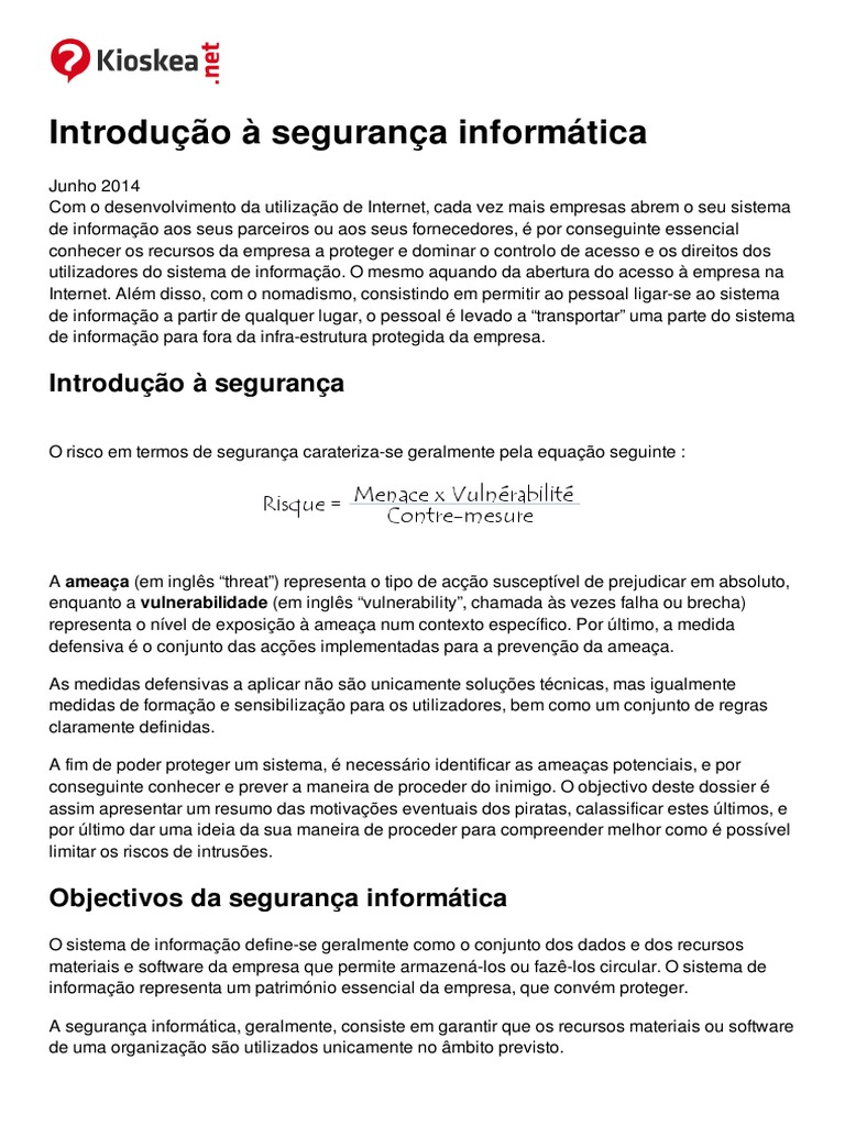 Introducao A Seguranca Informatica | PDF | Segurança da informação ...