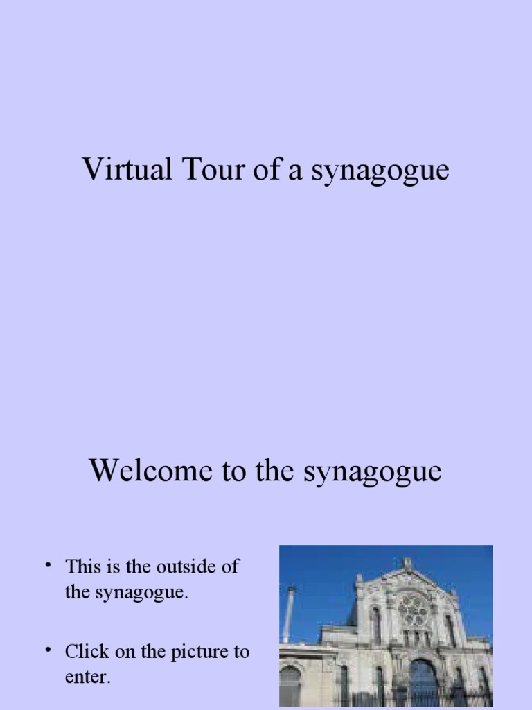 Virtual Tour of a Synagogue Layout | PDF | Synagogue | Jewish Prayer