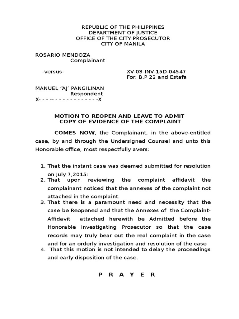 Motion To Reopen | PDF