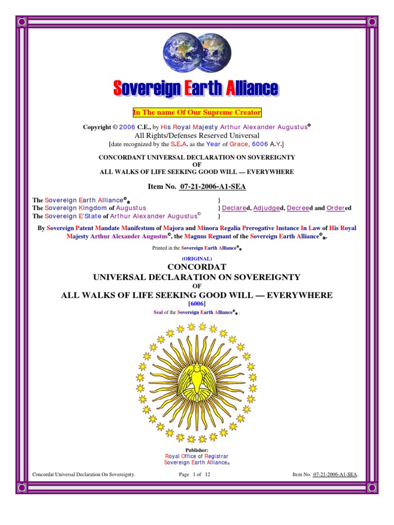 SEA Declaration On Sovereignty in Universal Principles - 16 | PDF ...
