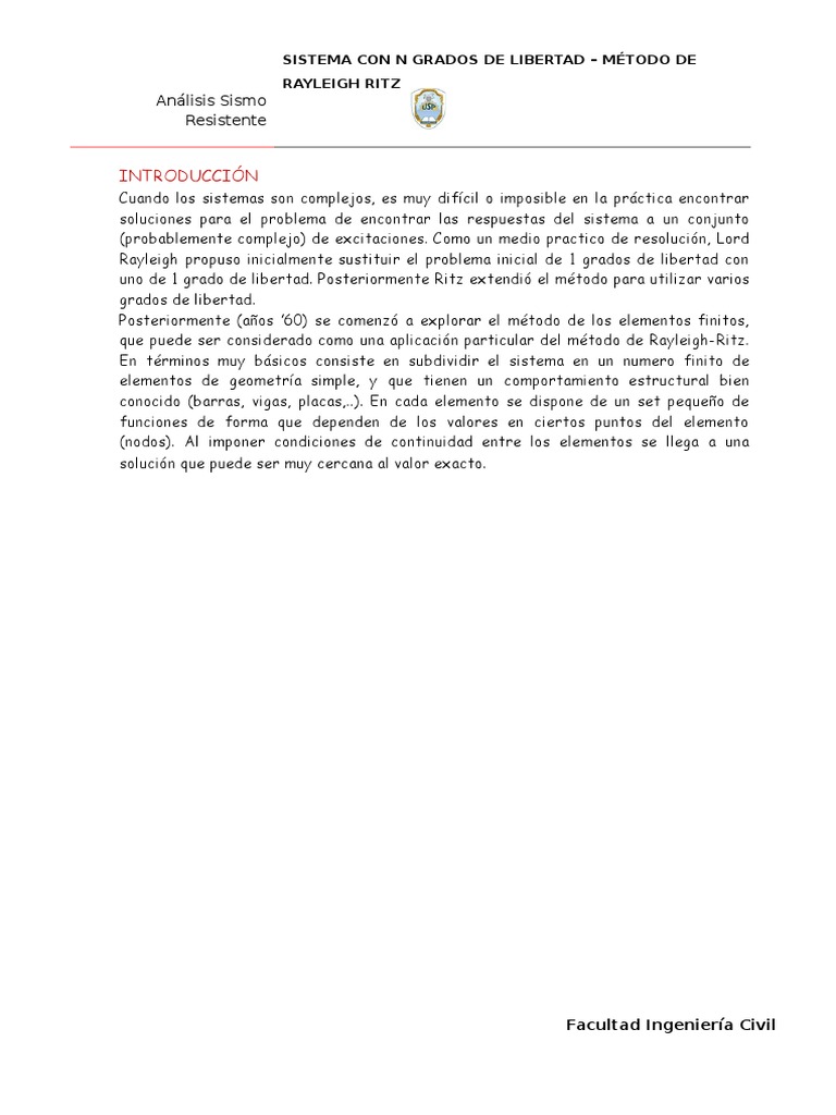 Metodo de Rayleigh Ritz Ejercicios | PDF | Método de elementos finitos ...