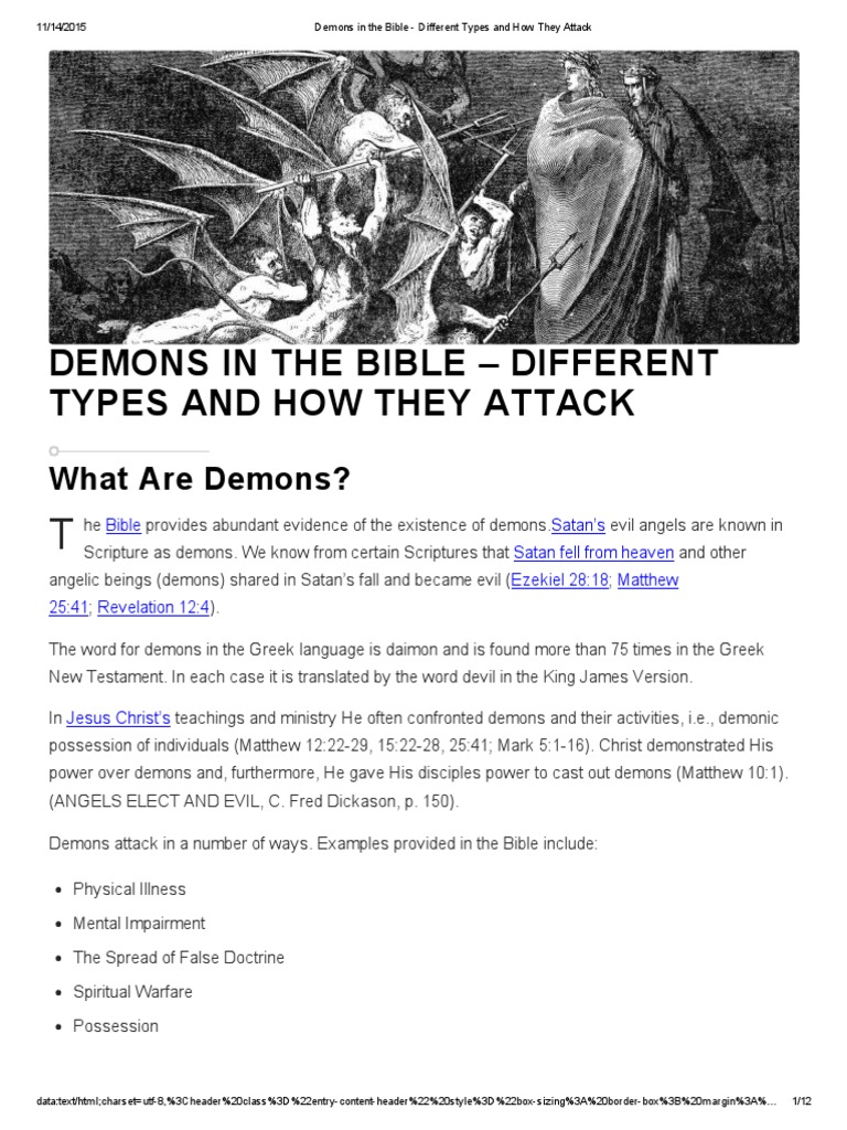 Demons in The Bible - Different Types and How They Attack | PDF ...