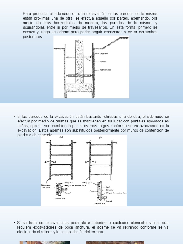 Técnicas de ademado en excavaciones | PDF