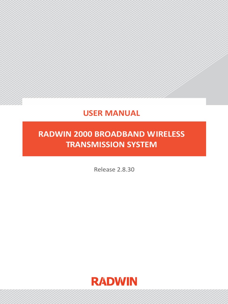 User Manual Radwin 2000 | PDF | Proprietary Software | Quality Of Service