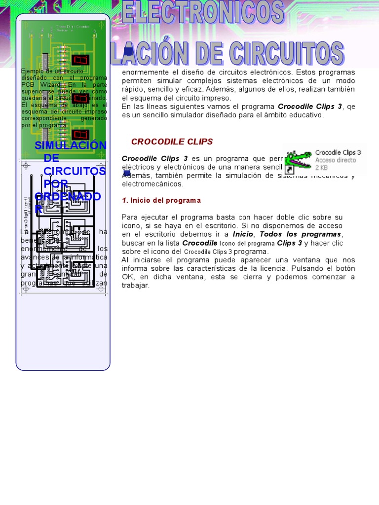 Simulador Crocodile Clips 3 en Electrónica | PDF | Point and Click ...