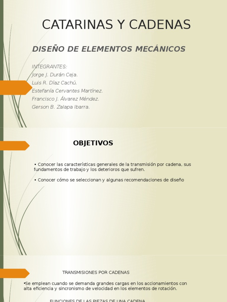 Catarinas y Cadenas | PDF | Engranaje | Transmisión (Mecánica)