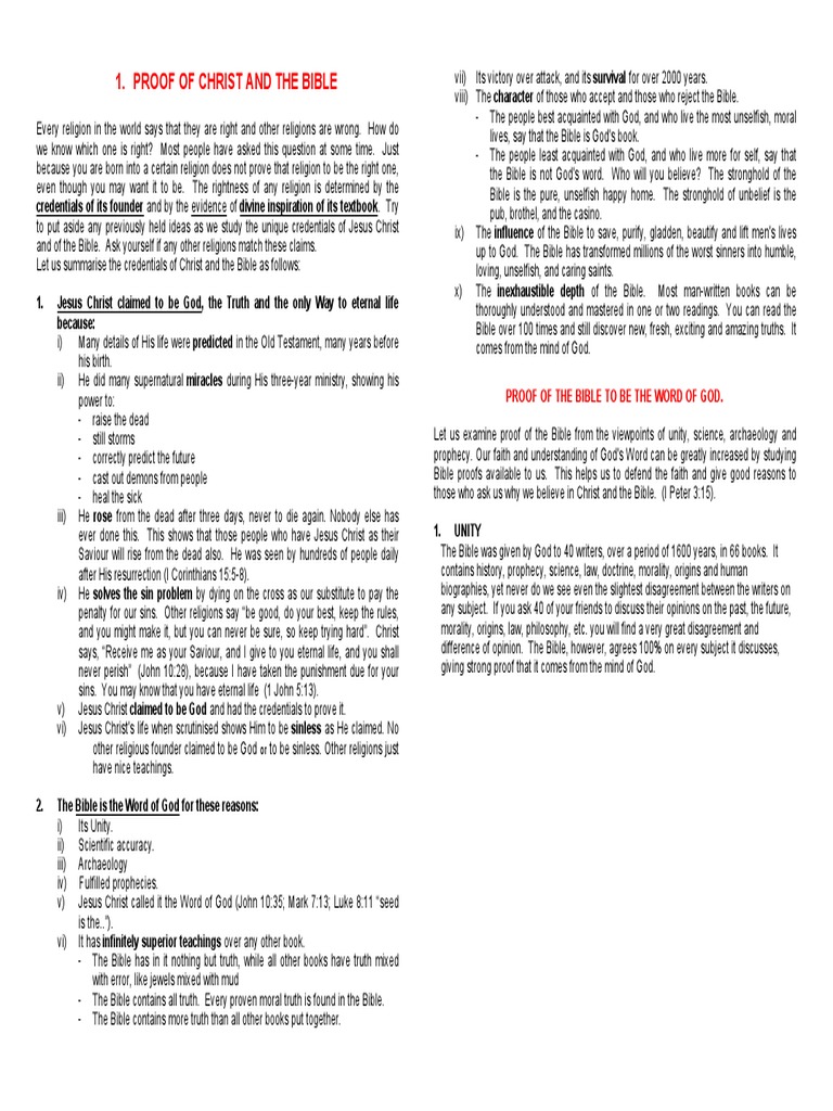 Proof of Christ and The Bible | PDF | Resurrection Of Jesus | Jesus