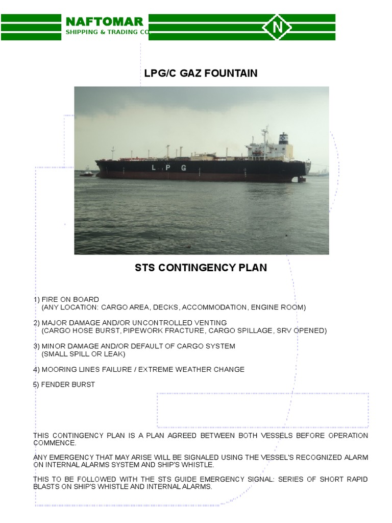 STS Contingency Plan | PDF | Ships | Shipping