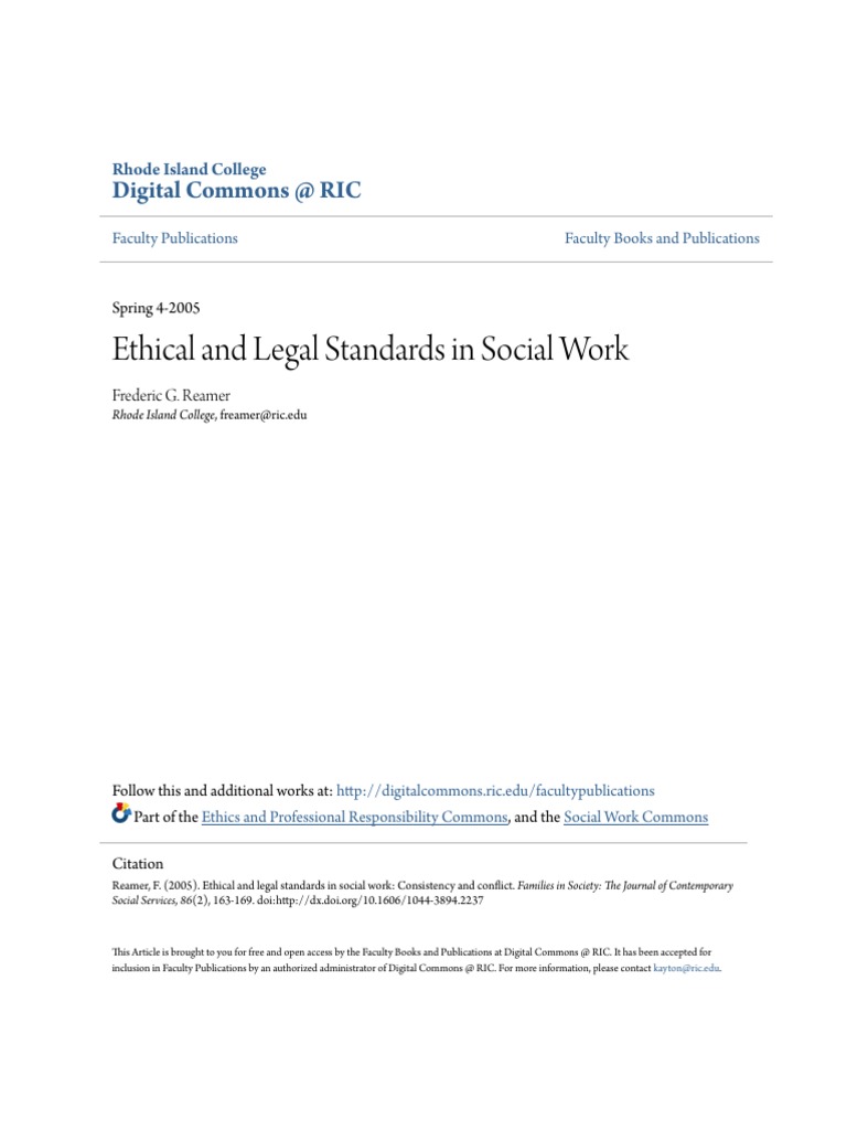 Ethical and Legal Standards in Social Work PDF | PDF | Confidentiality ...