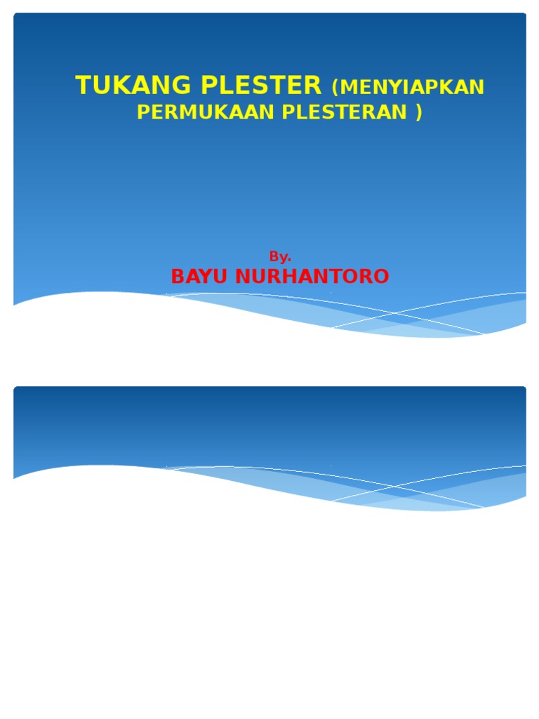 Presentasi Tukang Plester | PDF