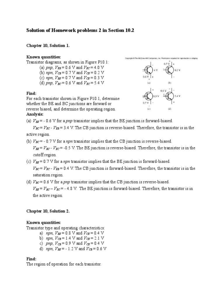 HW 2 Solution | PDF | Bipolar Junction Transistor | Semiconductor Devices