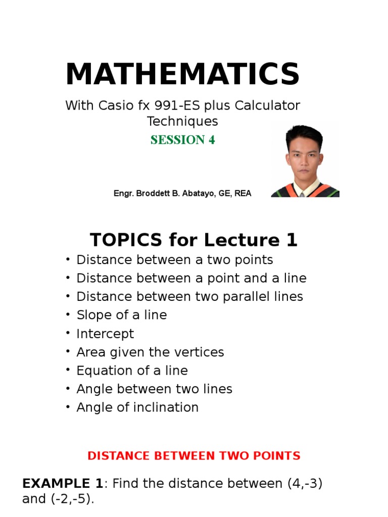 Mathematics GE REVIEW Session 4 | PDF | Slope | Geometry