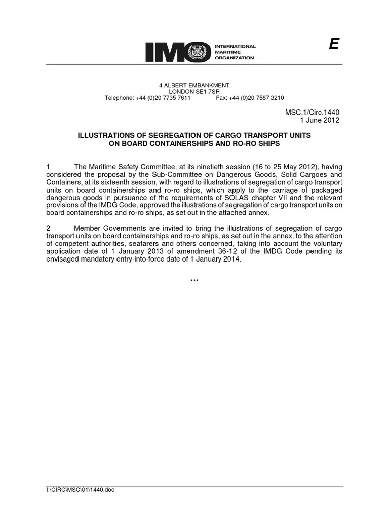 Imdg Segregation Pdf Deck Ship Watercraft