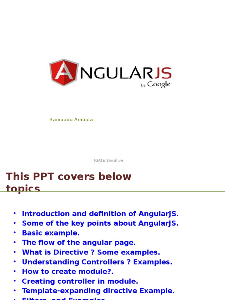 AngularJS Basic Concepts | PDF | Angular Js | Hypertext