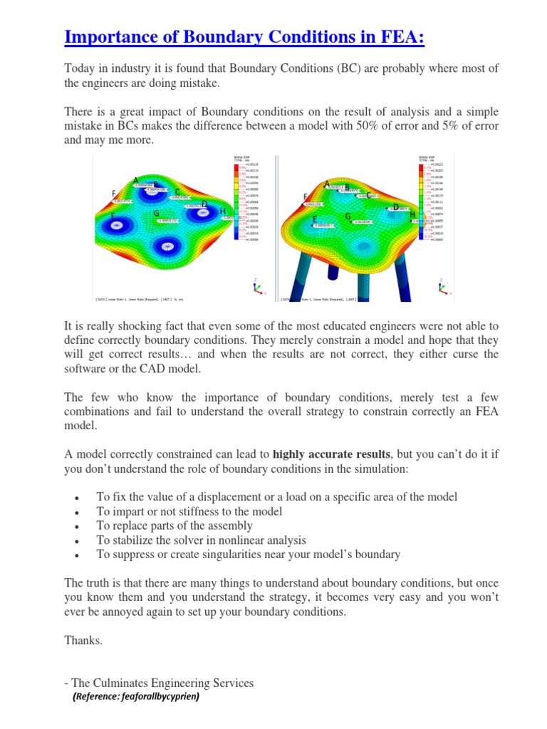 Importance of Boundary Conditions in FEA | PDF