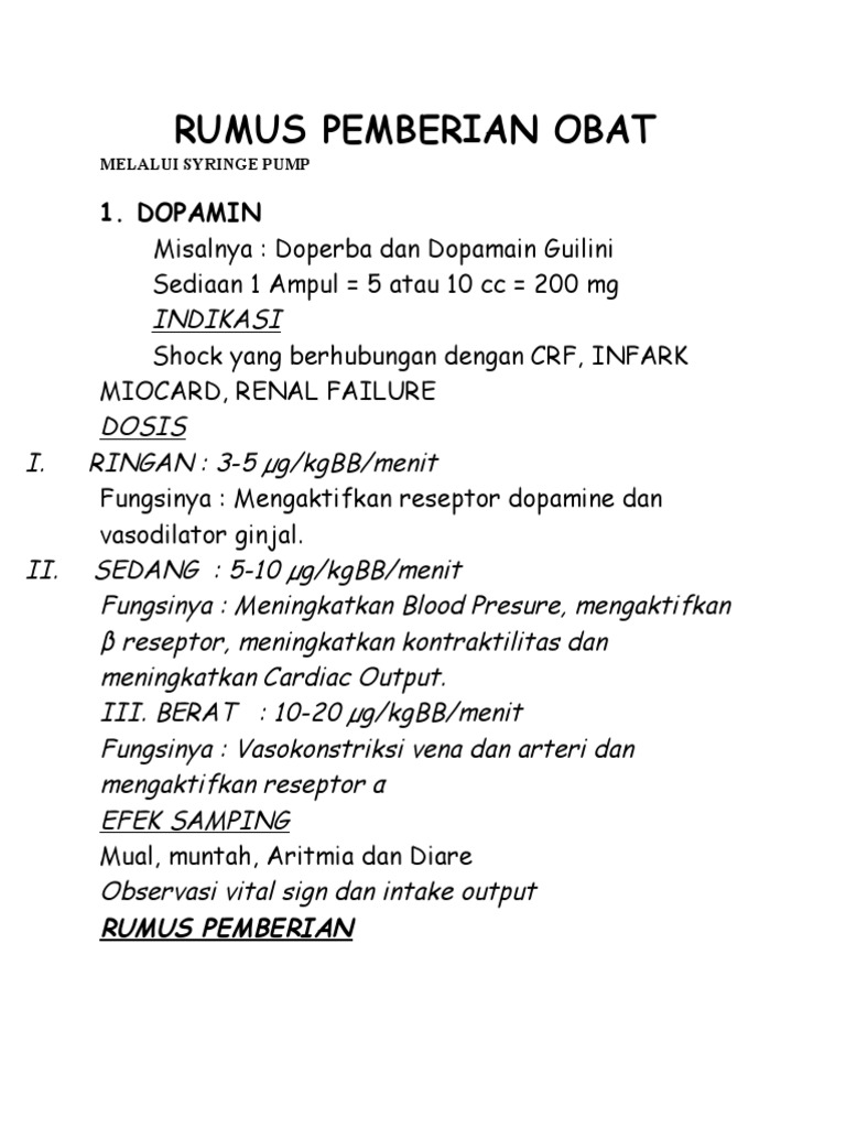 Rumus Pemberian Obat | PDF