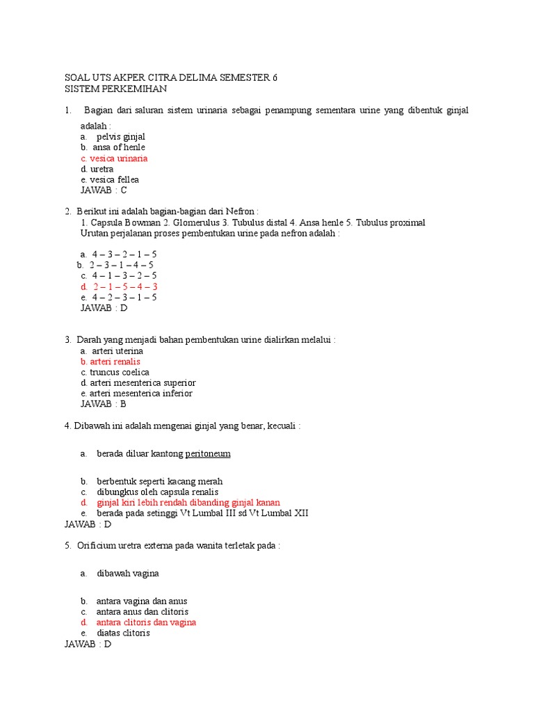 Soal Ujian Urin 1-50 | PDF