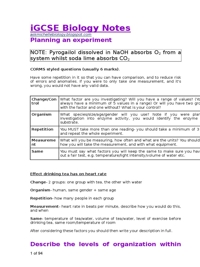 IGCSE Biology Notes Updated April 2016 | PDF | Atrium (Heart) | Heart