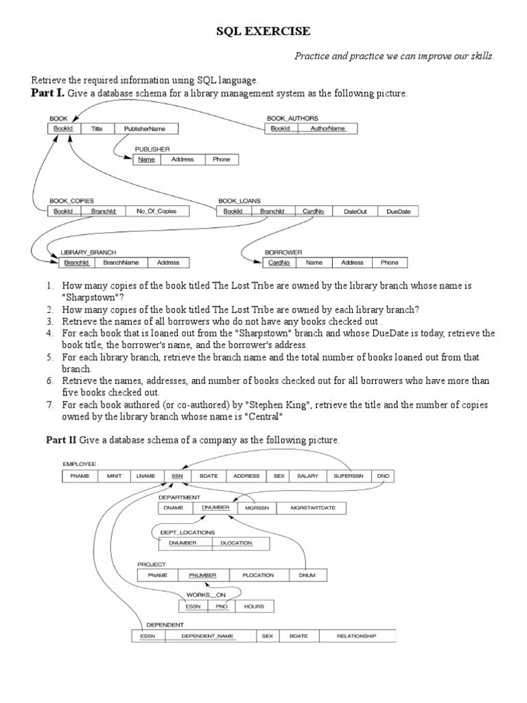 SQL Exercise | Download Free PDF | Libraries | Books